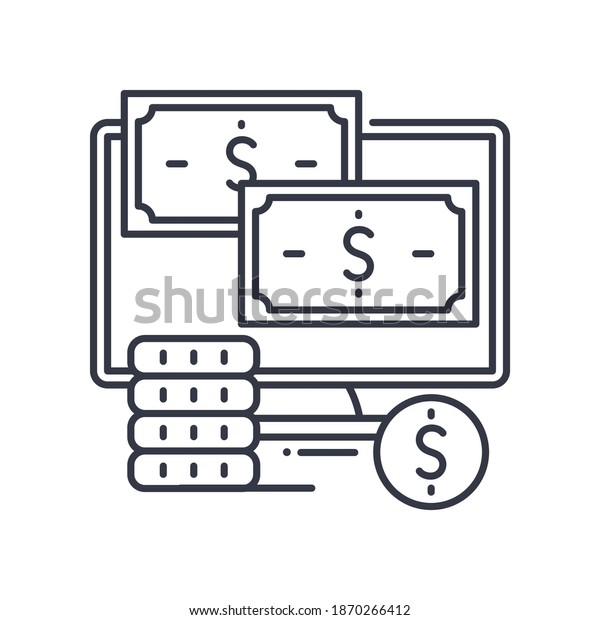 Making Money Concept Icon Linear Isolated Stock Vector (Royalty Free ...