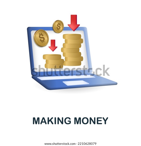 Making Money Icon 3d Illustration Finance Stock Vector (Royalty Free ...