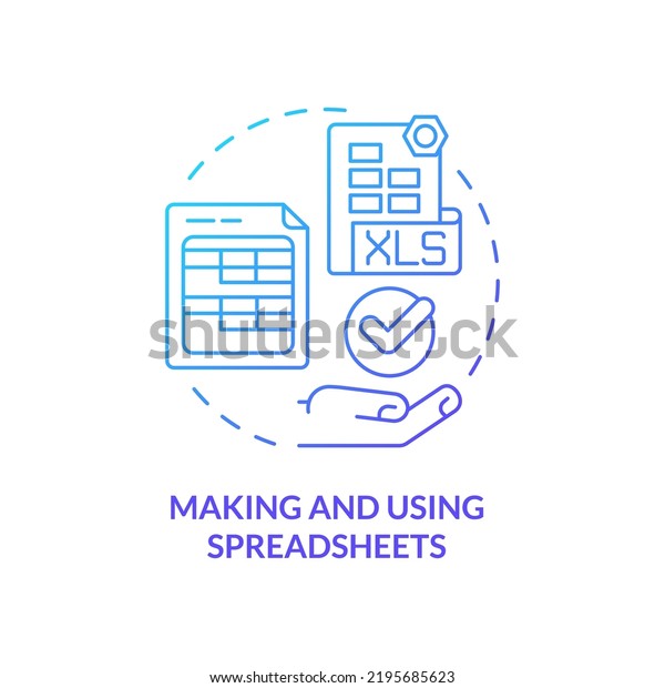 Making Using Spreadsheets Blue Gradient Concept Stock Vector (Royalty ...