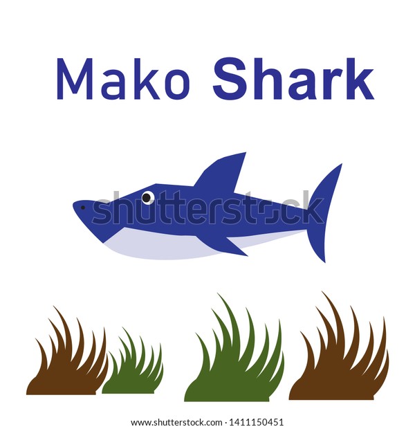 Mako Shark Isolated On White Background Stock Vector (Royalty Free ...