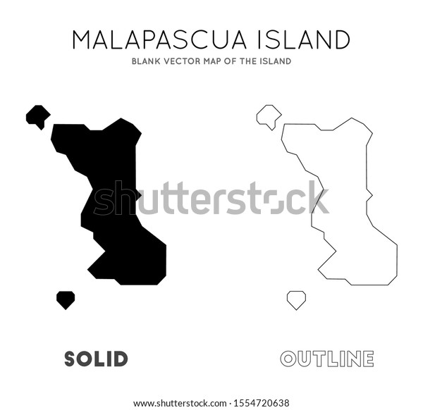 Malapascua Island Map Borders Malapascua Island 스톡 벡터(로열티 프리 ...