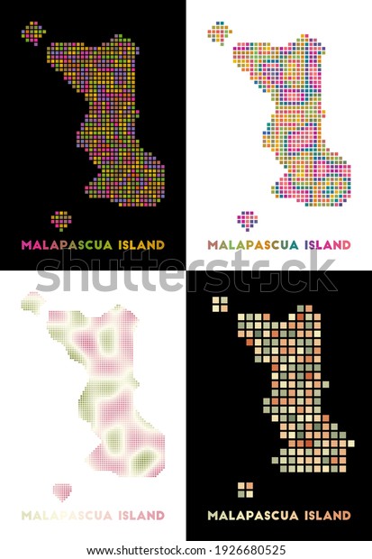 Malapascua Island Map Collection Map Malapascua Stock Vector (Royalty ...