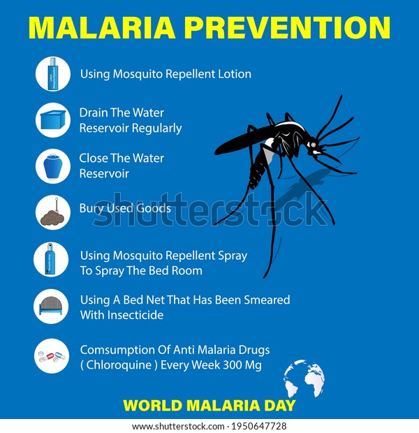 Malaria Prevention Poster World Malaria Day Stock Vector (Royalty Free ...