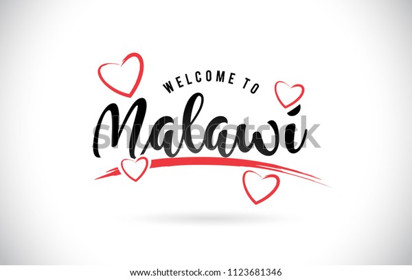 Malawi Welcome Word Text Handwritten Font Stock Vector (Royalty Free ...