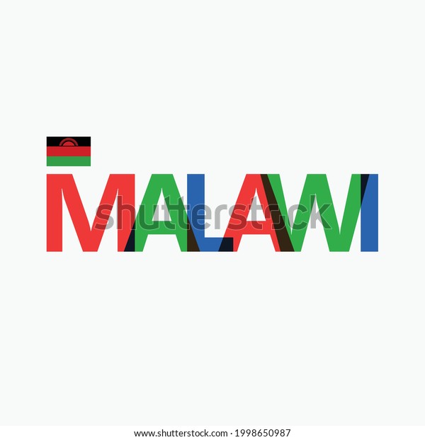 Malawis Colorful Typography Vectorized National Flag Stock Vector ...