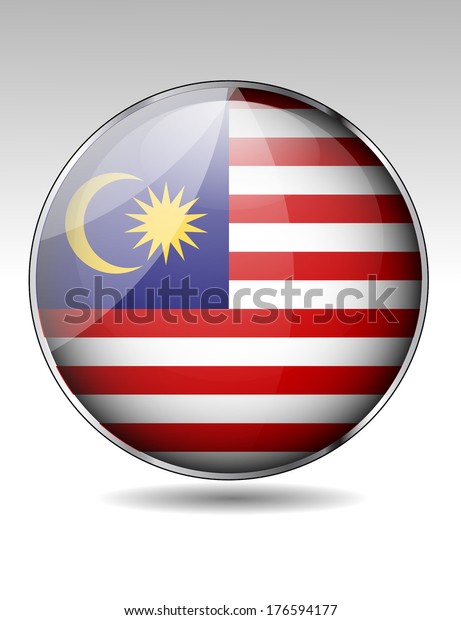 Malaysia Flag Button Stock Vector Royalty Free 176594177 Shutterstock