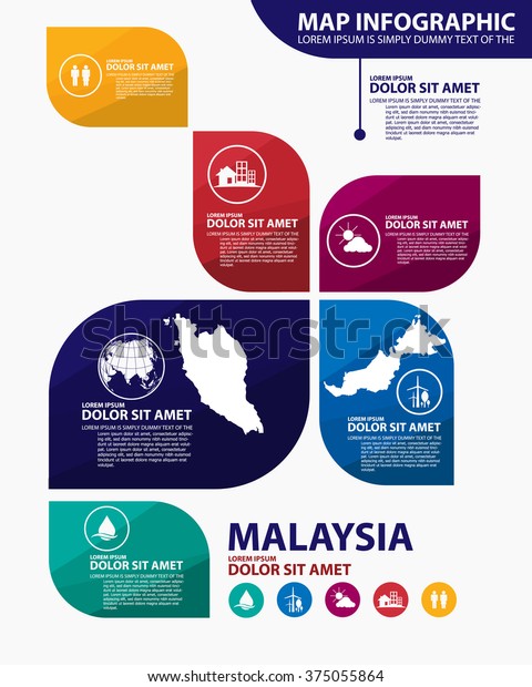 Malaysia Map Infographic Stock Vector (Royalty Free) 375055864