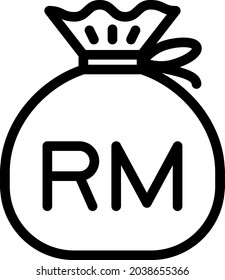 Malaysian Ringgit Cash Bag Vector Illustration Stock Vector (Royalty ...