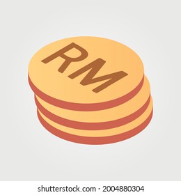 Malaysian Ringgit Malaysia Currency Symbol Coin Stock Vector (Royalty ...