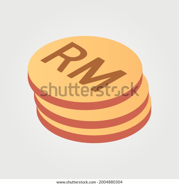 Malaysian Ringgit Malaysia Currency Symbol Coin Stock Vector (Royalty ...