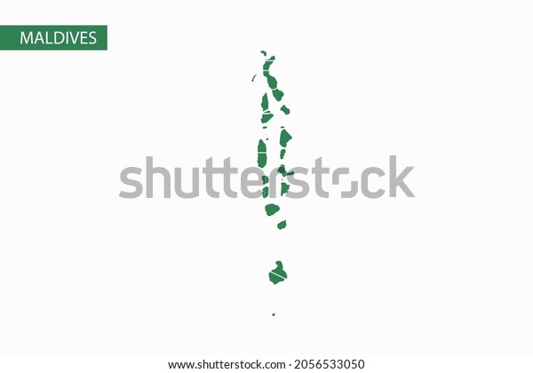 Maldives Green Map Detailed Vector Stock Vector (Royalty Free ...