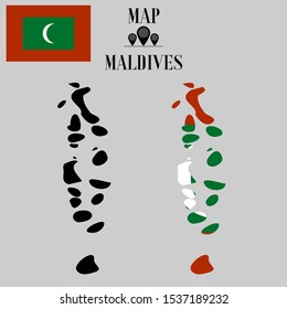 Maldives Outline World Map Silhouette Vector Stock Vector (Royalty Free ...