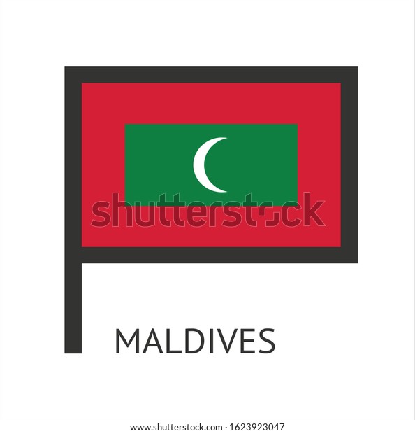Maldives Symbol Icon White Background Stock Vector (Royalty Free ...