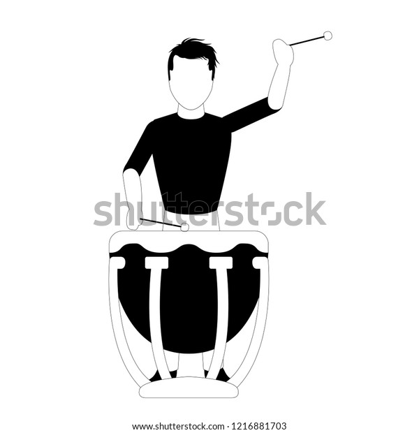 Male Avatar Playing Drums Vector Illustration Stock Vector (Royalty ...