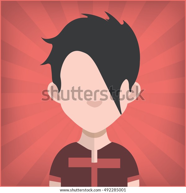 Male Avatar Red Background Stock Vector (Royalty Free) 492285001