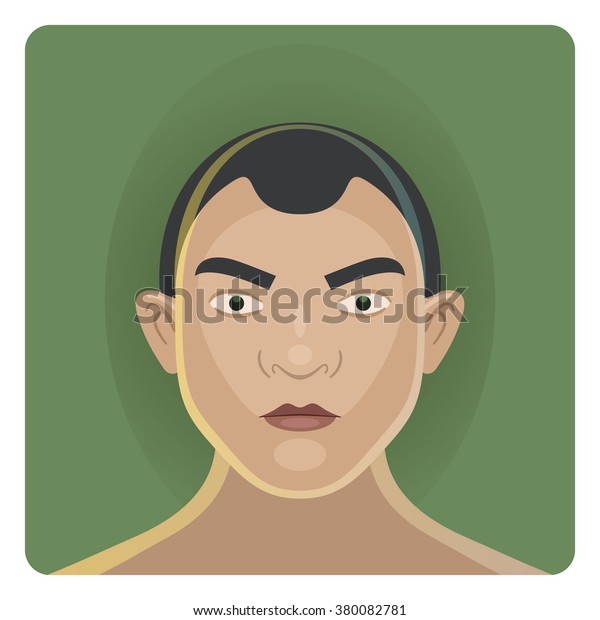 Male Avatar Round Face Shape: vector de stock (libre de regalías ...