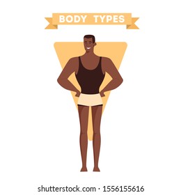 Male Body Shapes Triangle Rectangle Pear Stock Vector (Royalty Free ...