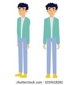 Male Character Front Side Stock Vector (Royalty Free) 1019618281