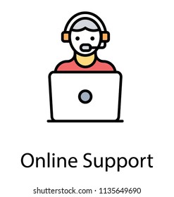 Male Customer Representative Avatar Microphone Stock Vector (Royalty ...
