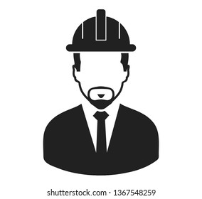 Male Engineer Icon Flat Style Vector Stock Vector (Royalty Free ...