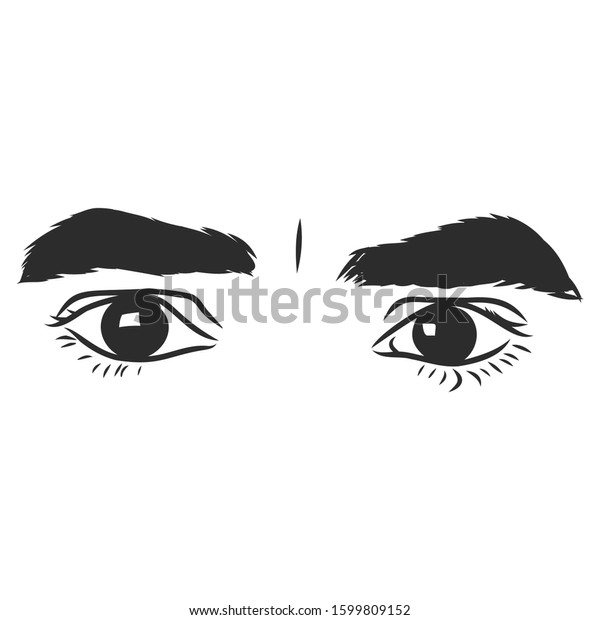 Male Eyes Eyebrows Vector Illustration Stock Vector (Royalty Free ...