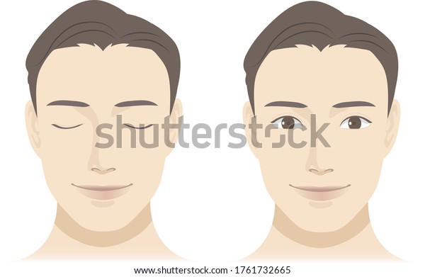 Male face illustration set / vector