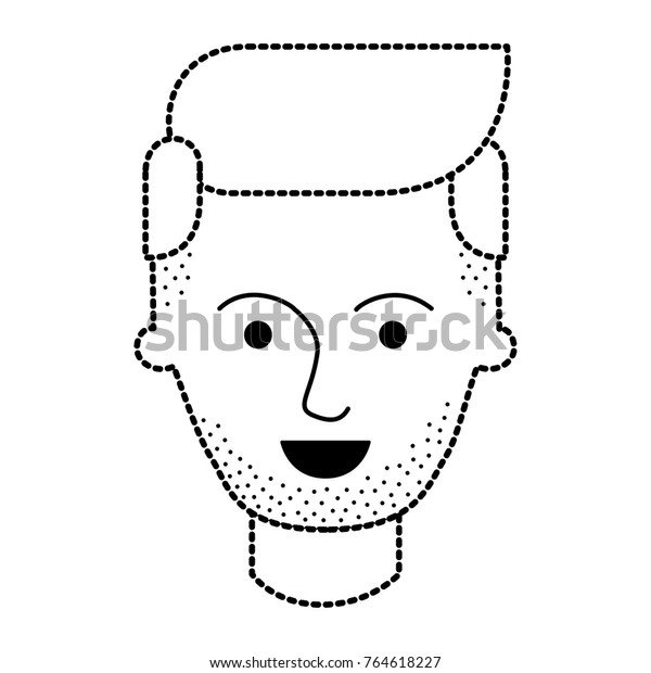 Male Face Stubble Beard Side Parted Stock Vector (Royalty Free ...
