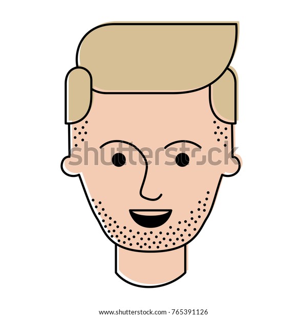 Male Face Stubble Beard Side Parted Stock Vector (Royalty Free ...