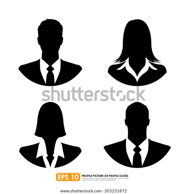 Male Female Businesspeople Icons On White Stock Vector Royalty Free