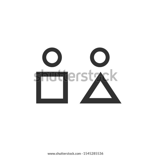 Male Female Square Triangle Shapes Person Stock Vector (Royalty Free ...