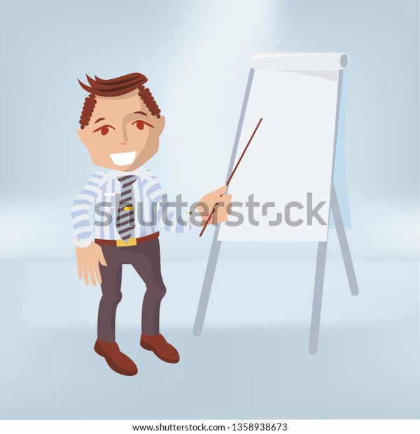 Male Flip Chart White Sheet Paper Stock Vector (Royalty Free ...
