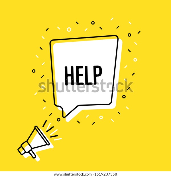 Male Hand Holding Megaphone Help Speech Stock Vector (Royalty Free ...