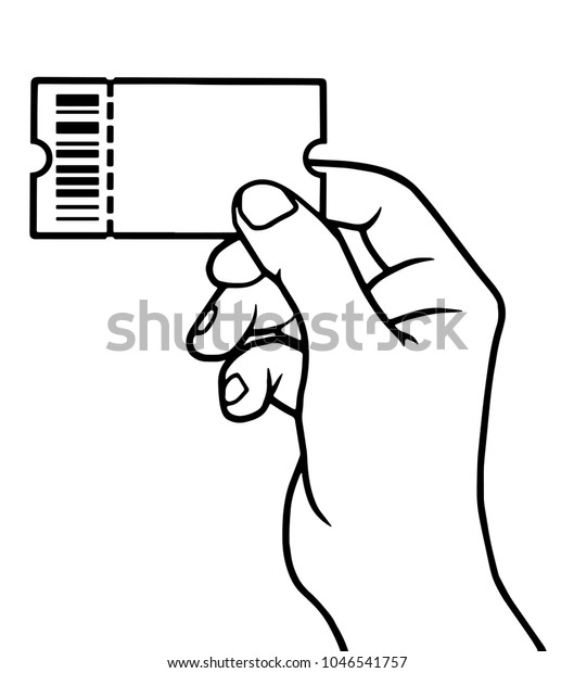 Male Hand Holding Ticket Ticket Hand Stock Vector (Royalty Free ...
