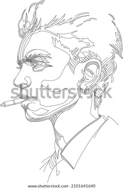Male Head Profile Creative Portrait Stock Vector (Royalty Free ...