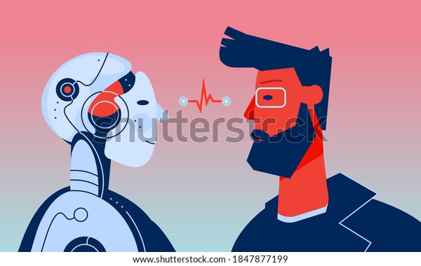 Male Human Male Robot Artificial Intelligence Stock Vector (Royalty ...