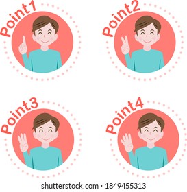Male Icon Pointing Out Point Stock Vector (Royalty Free) 1849455313 ...
