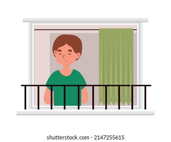 Male Looking Through Window Cartoon Stock Vector (Royalty Free ...