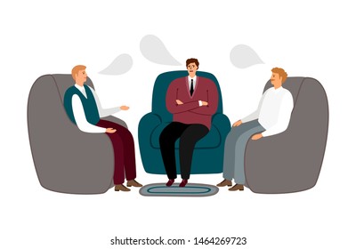 Male Meet Men Communicate Vector Illustration Stock Vector (Royalty ...