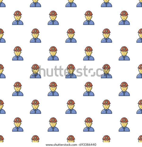 Male Miner Pattern Cartoon Style Seamless Stock Vector (Royalty Free ...
