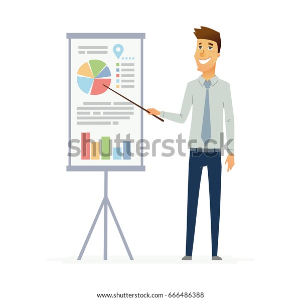 Male Presenter Illustration Colored Vector Modern Stock Vector (Royalty ...