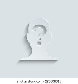 Male Profile Silhouette Question Mark Shadow: vector de stock (libre de ...