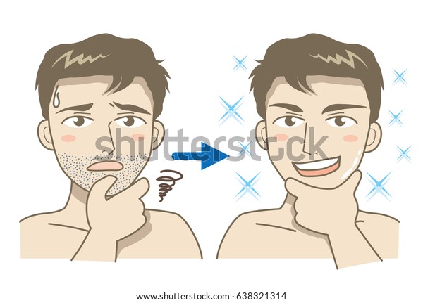 Male Shaving Image Before After Image Stock Vector (Royalty Free ...