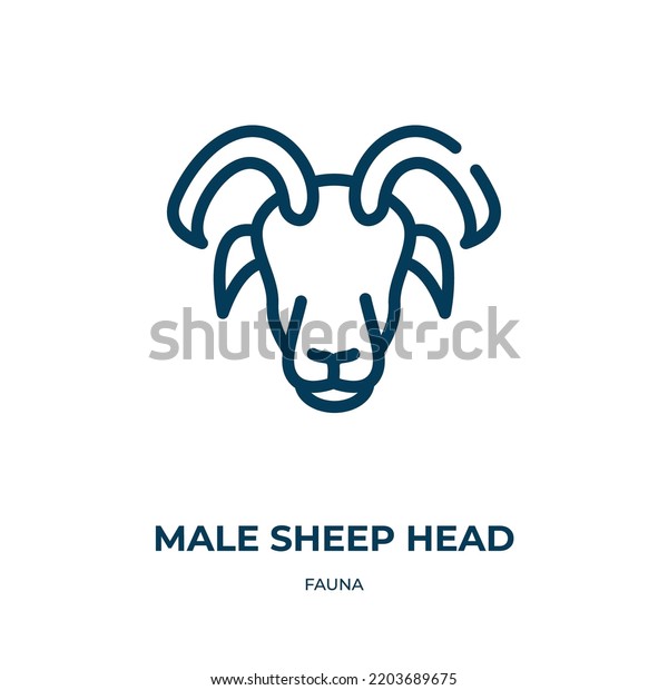 Male Sheep Head Icon Linear Vector Stock Vector (Royalty Free ...