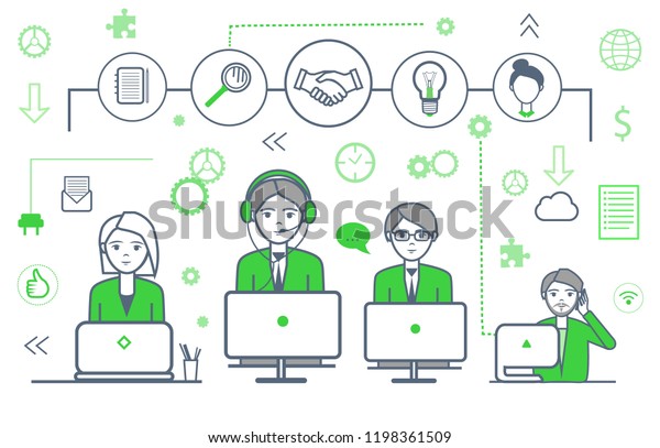 Male Smart Team Teamwork Isolated Icons Stock Vector (Royalty Free ...