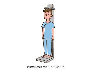 Male Whose Height Weight Measured Comical Stock Vector (Royalty Free ...