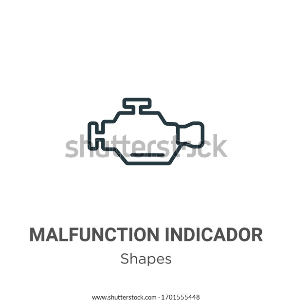 Malfunction Indicador Outline Vector Icon Thin Stock Vector (Royalty ...