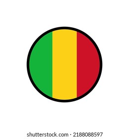 Mali Flag Circle On White Background Stock Vector (Royalty Free ...