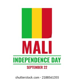 Mali Independence Day Typography Poster National Stock Vector (Royalty ...