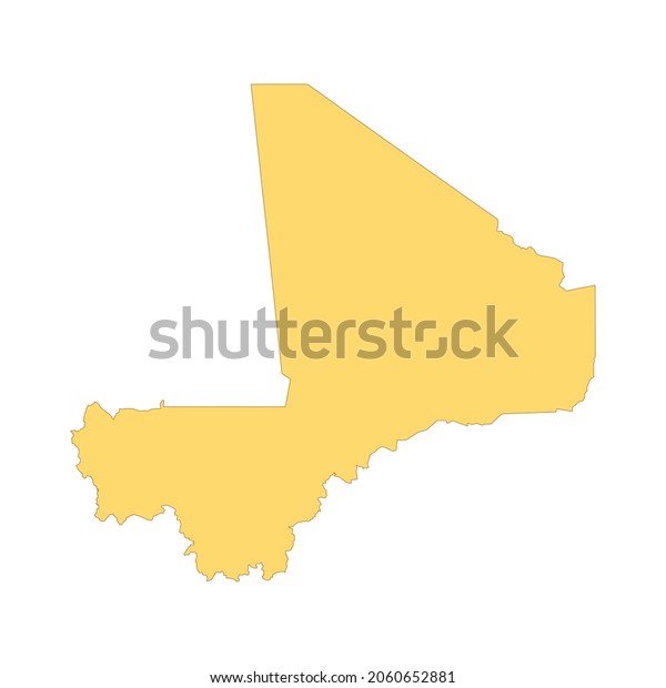 Mali Map Color Line Element Border Stock Vector (Royalty Free ...