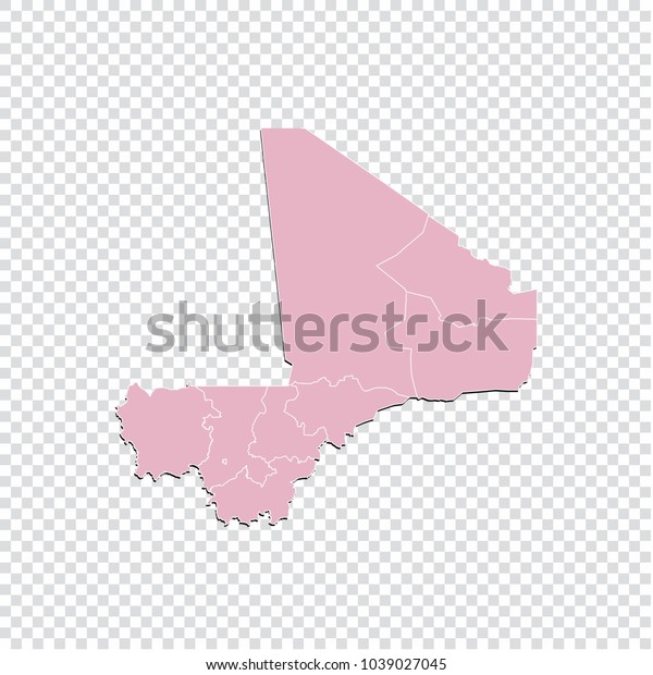 Mali Map High Detailed Pastel Color Stock Vector (Royalty Free ...